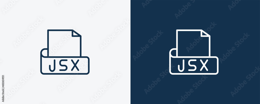 jsx icon. Outline jsx icon from information technology collection. Linear vector isolated on ...