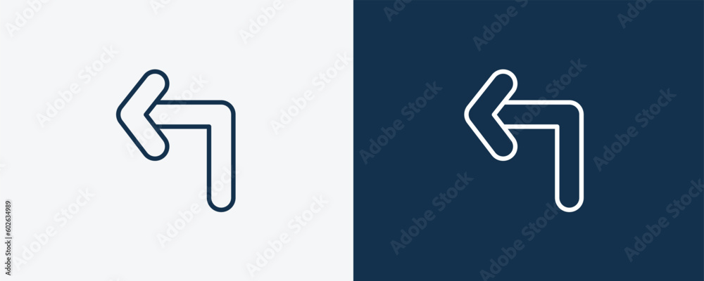 left turn icon. Outline left turn icon from user interface collection ...
