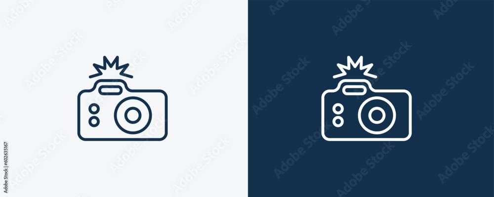 camera with flash icon. Outline camera with flash icon from tools and ...