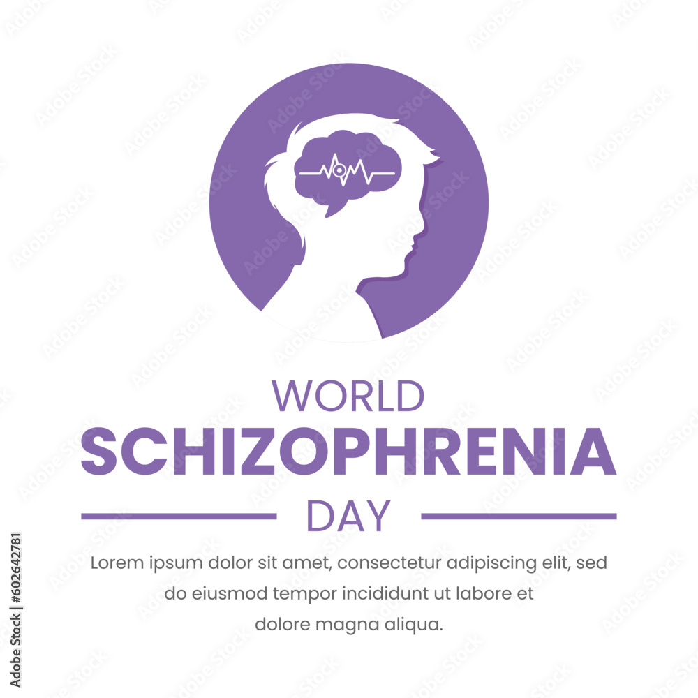 World Schizophrenia Day Vector Illustrations For Social Media Post Web