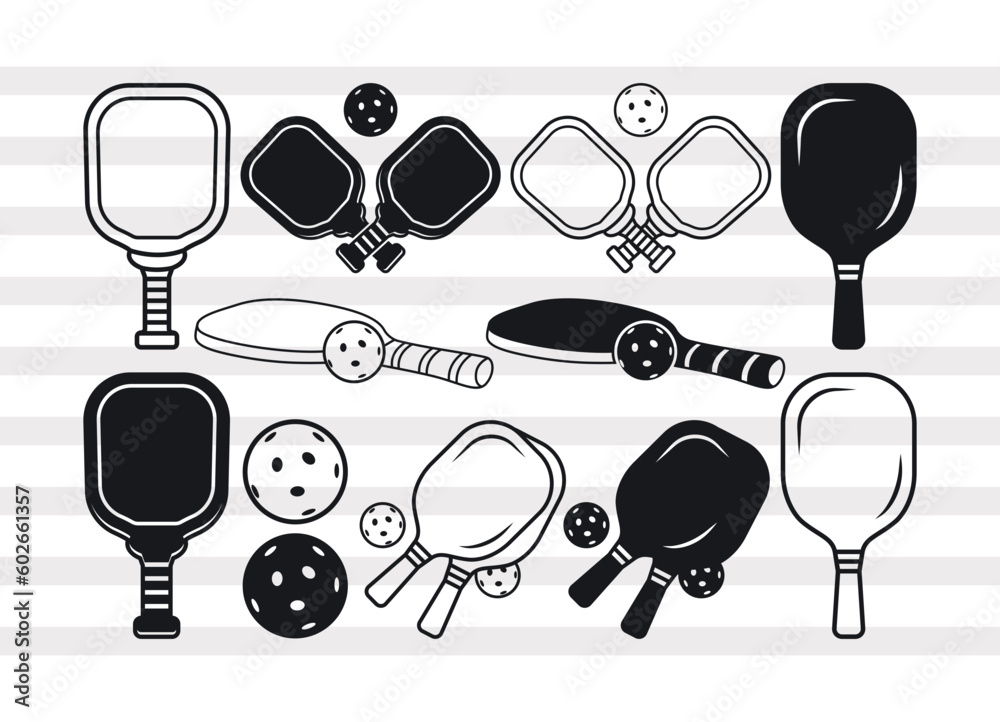 Pickleball SVG, Pickleball Silhouette, Pickleball Paddle Svg, Plain ...