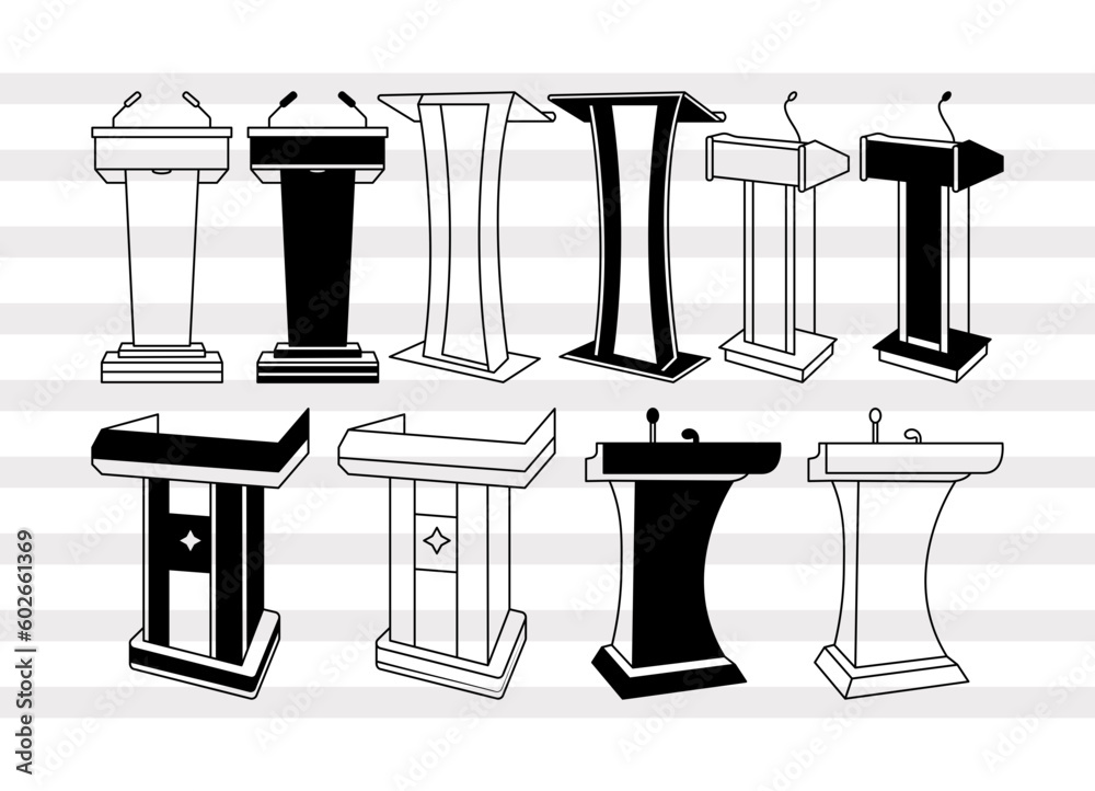 Vetor de Podium Stand SVG, Podium Silhouette, Speaker Podium Svg ...