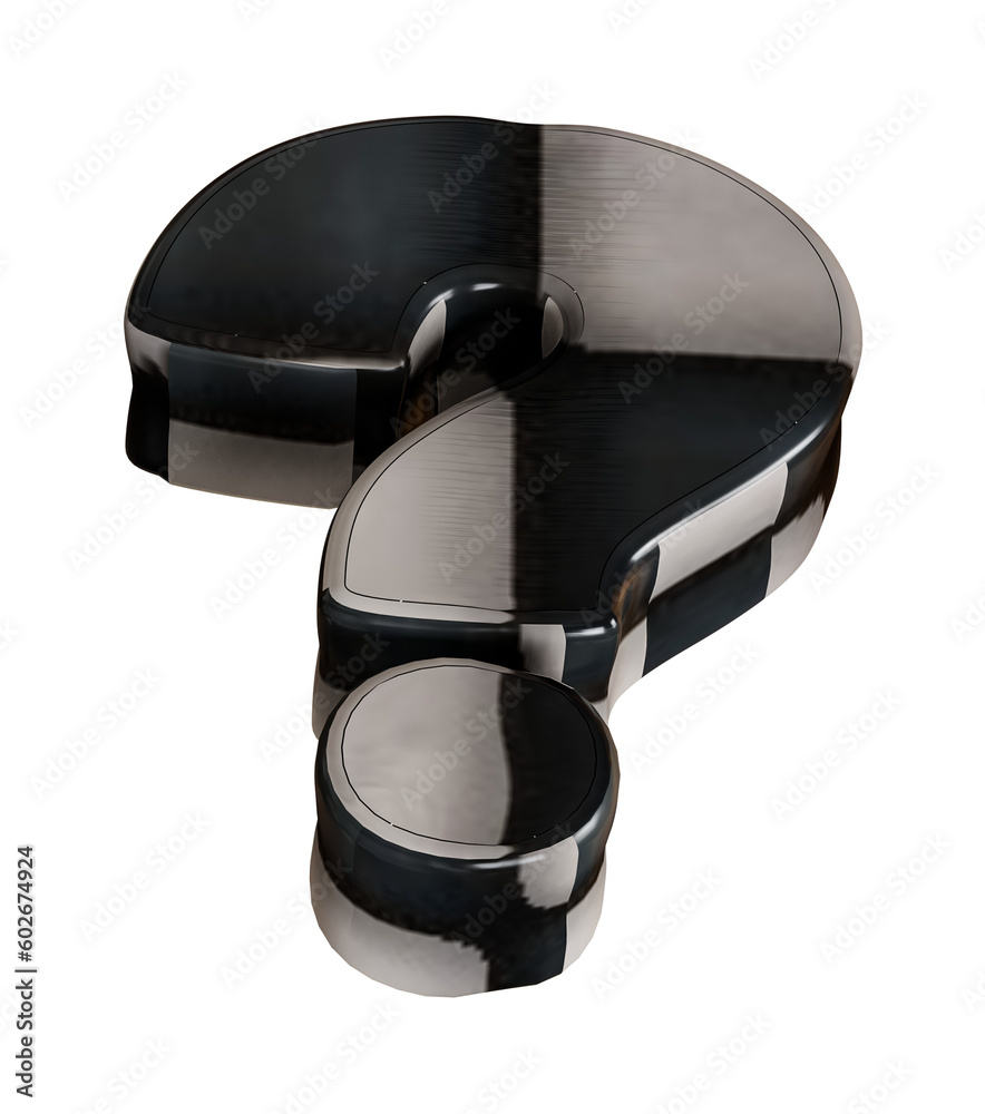 Question mark, black and white upholstered, 3d question mark in ...
