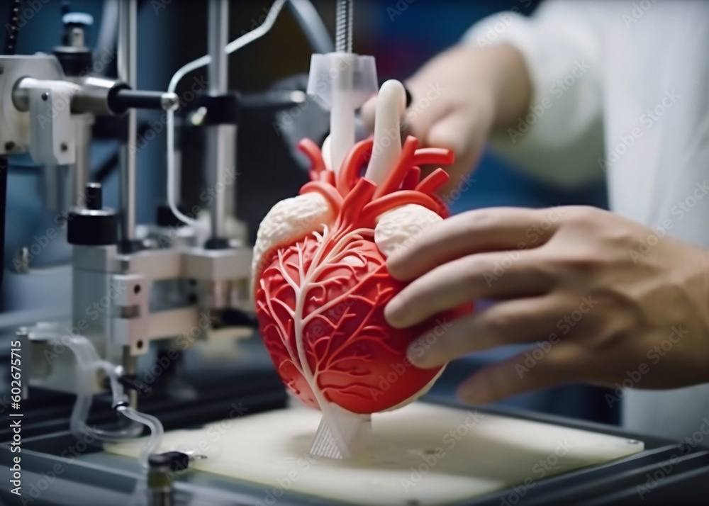 3D printing. Creating artificial heart , medical 3D printing of heart ...