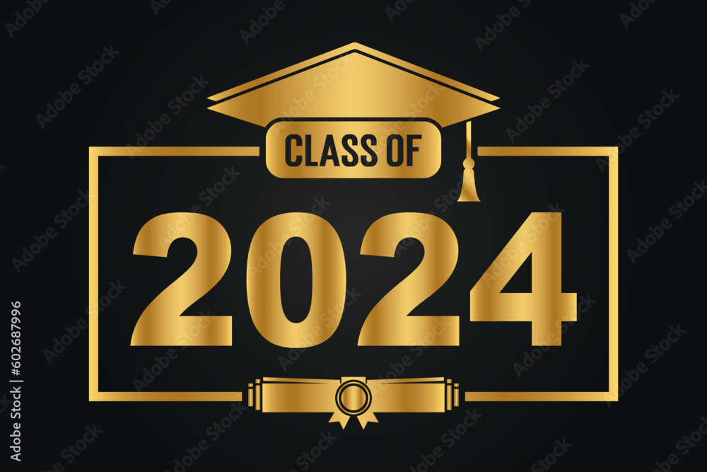 Hand drawn text illustration for class of 2024 graduation, class of ...