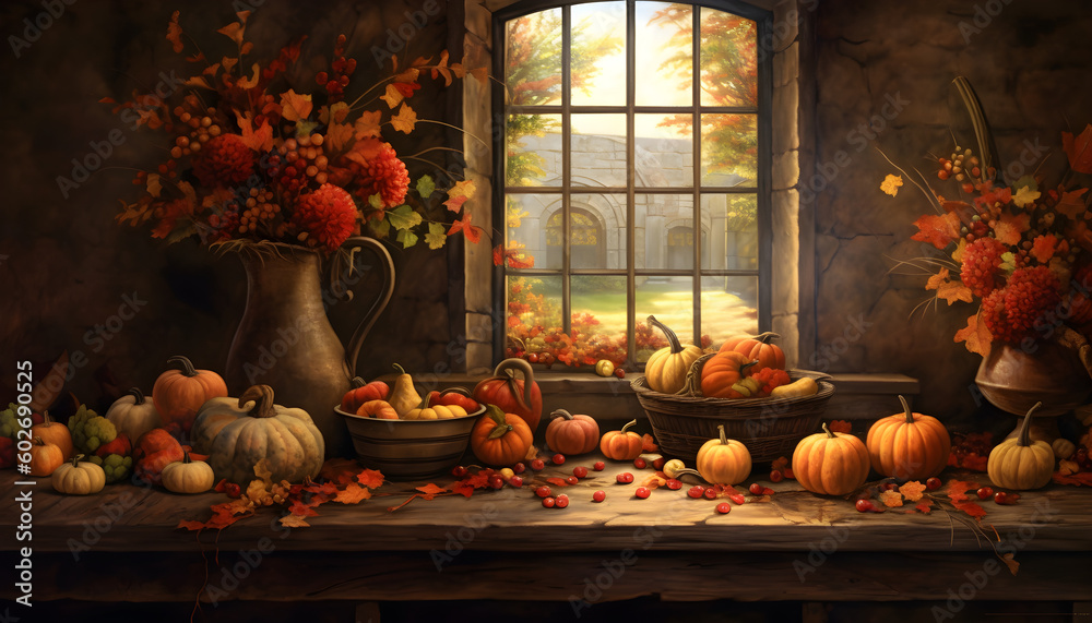 Thanksgiving Backgrounds: Festive Tables, Harvest Scenes, Cozy ...