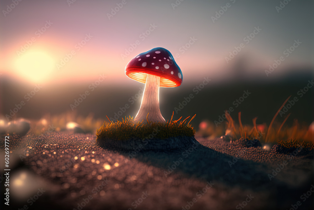 Fantasy mushroom from the alien planet with strange shape. Sci-fi or ...
