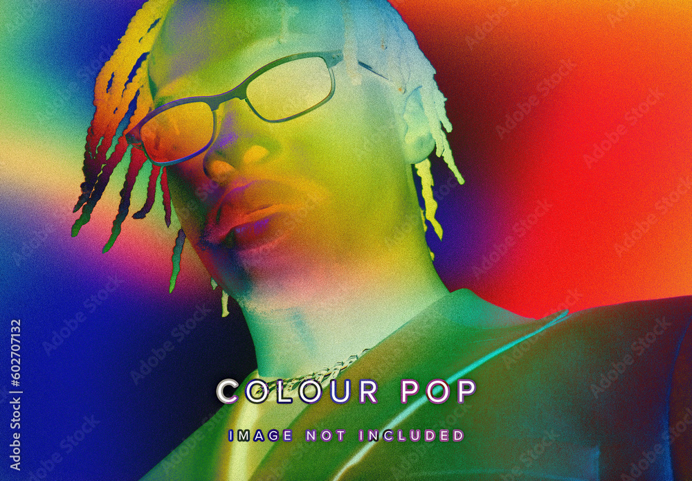 Colour Pop Image Effect Mockup Stock Template | Adobe Stock