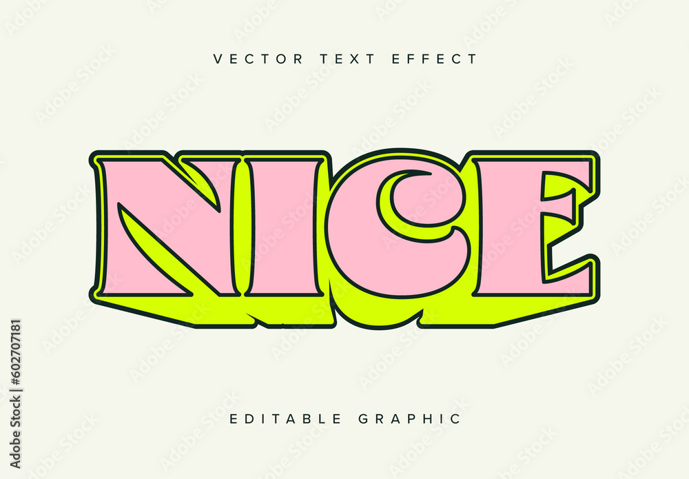 Bold Text Effect with Fluorescent Accents Stock Template | Adobe Stock