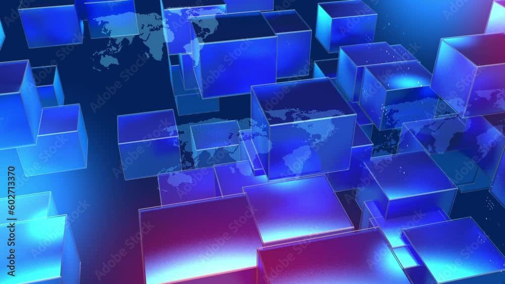 3D World News Background Loop, digital world breaking news Studio ...