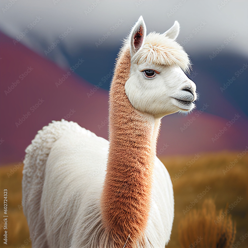 Ilustração de uma lhama em um fundo neutro IA generativa Stock Photo ...