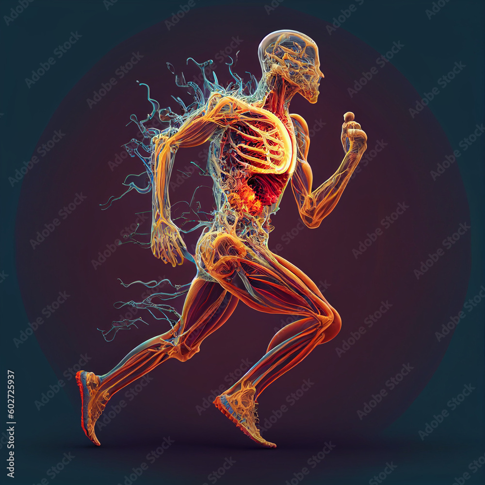 human body anatomy xray 3D ai generated Stock Illustration | Adobe Stock