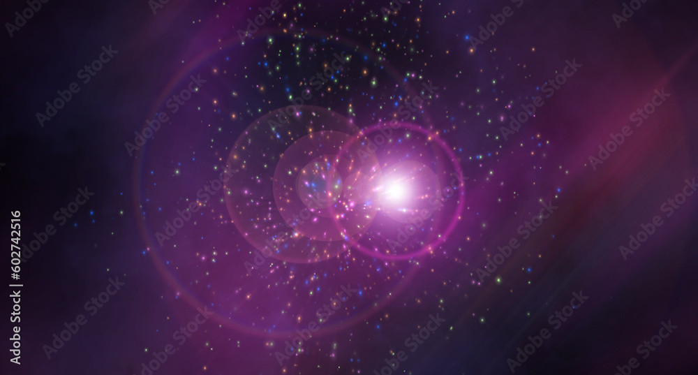 Space abstraction with effect of light refraction - star specks effect ...