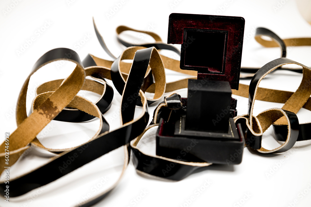 Fotografia do Stock: Tefillin or phylacteries . Pair of black leather ...
