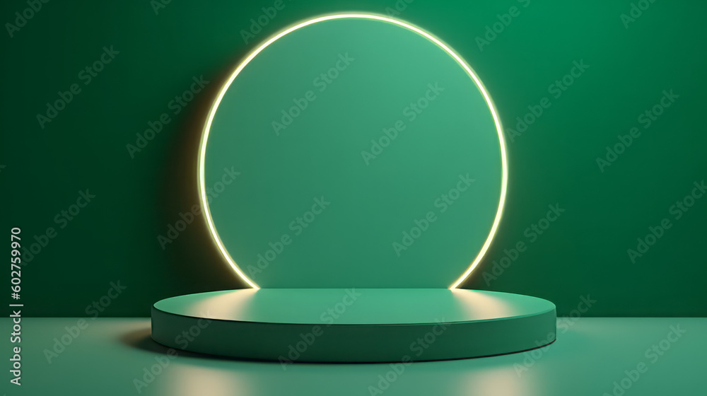 Green podium background platform product 3d studio presentation stage ...