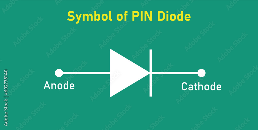 Symbol of PIN diode. Anode and cathode. Vector illustration isolated on ...