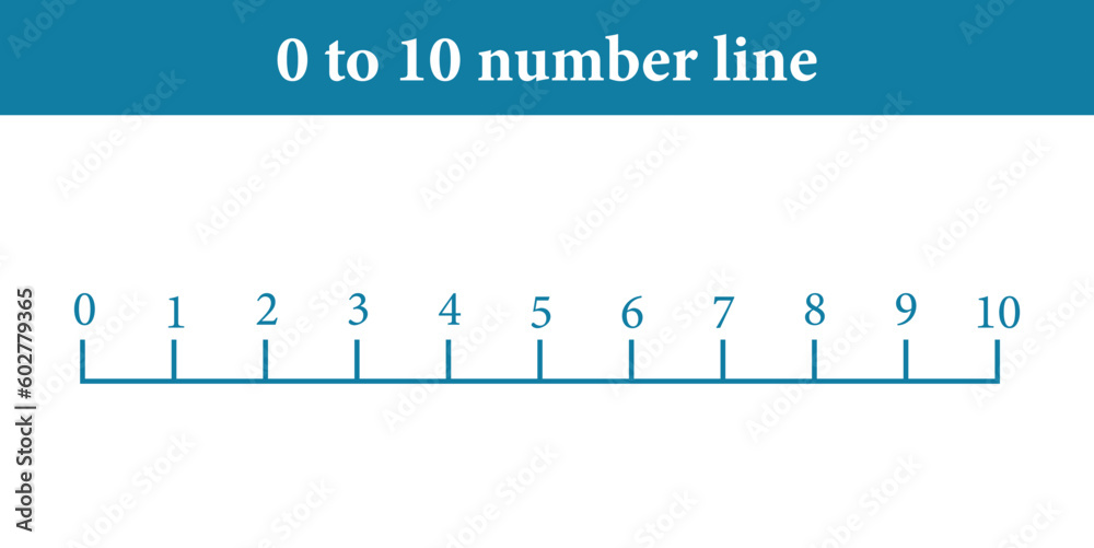 Number line 1-10 for preschool kids. Counting numbers. Mathematics ...