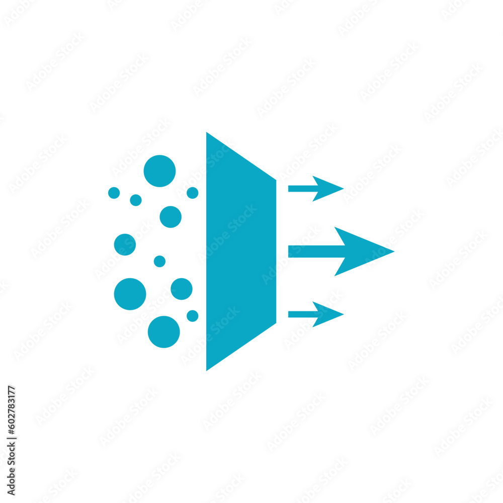 Drop water filtration icon. Filtration process. Simple filtration ...