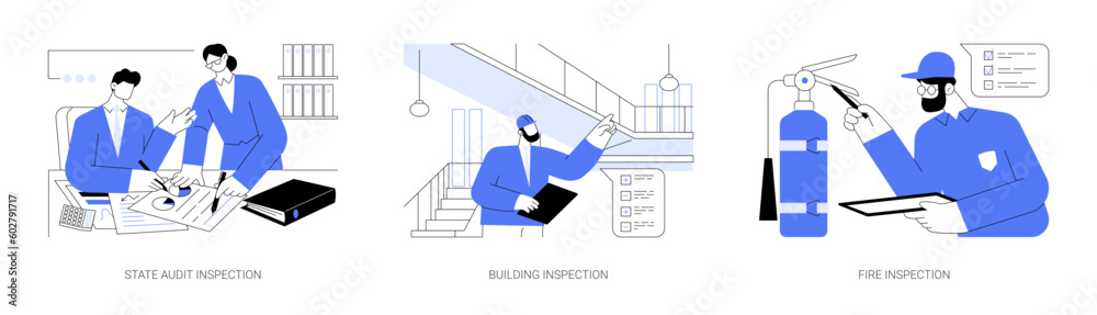 Business inspections abstract concept vector illustrations. Stock ...