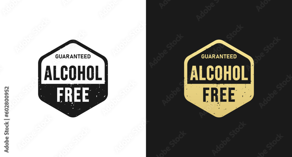 Alcohol free label or Alcohol free sign vector isolated in flat style ...