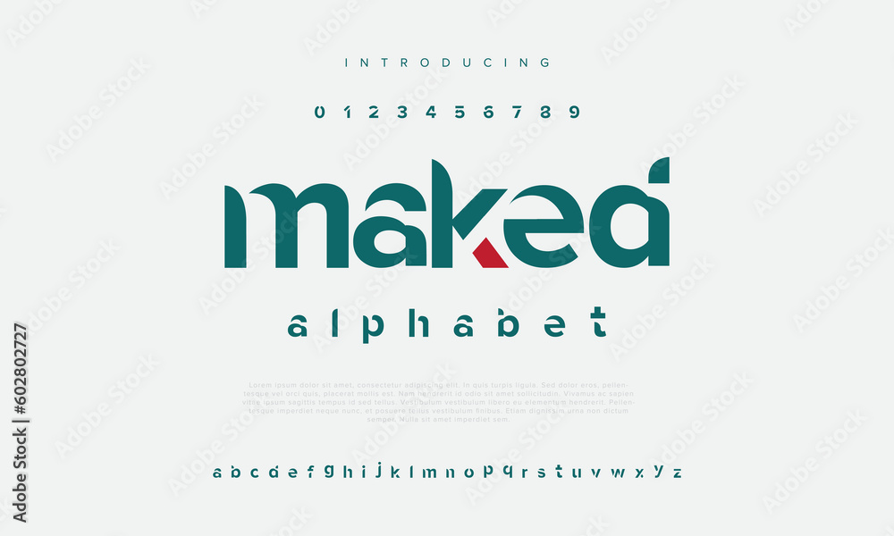 Maked abstract digital technology logo font alphabet. Minimal modern ...