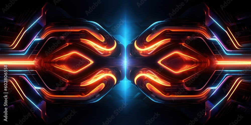 Abstract tech futuristic UI spaceship window display, HUD digital game border panel. Cyberpunk ...