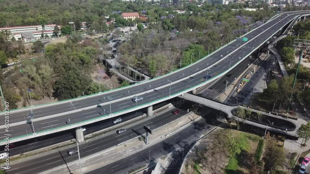 Floating causeway that joins the different sections of Chapultepec Park ...