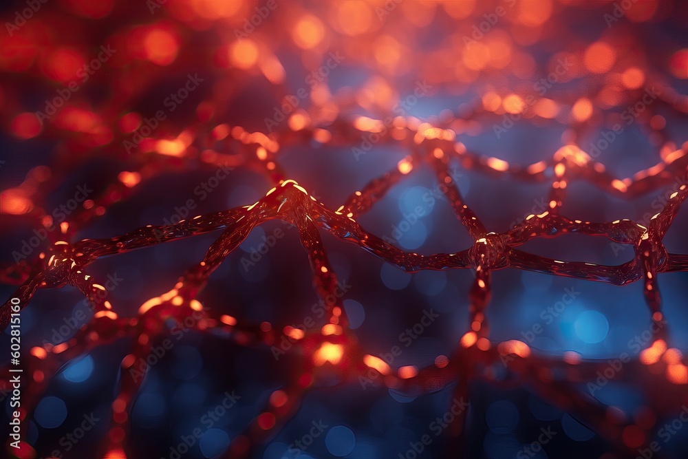 Macro image of computer connections, artificial intelligence learning ...