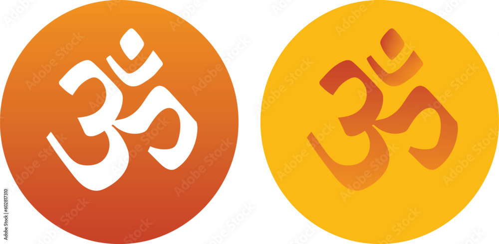 set of fire icons. sanskrit mantra om symbol vector illustration for ...