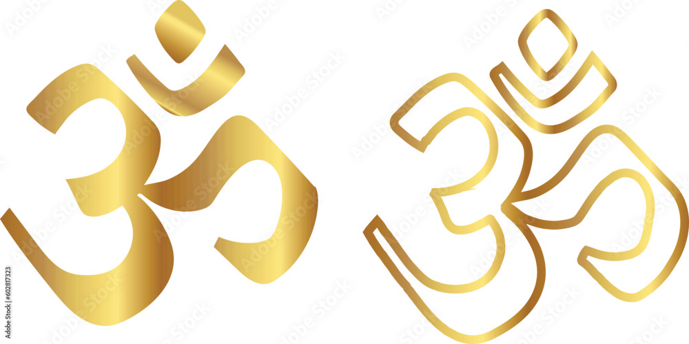set of fire icons. sanskrit mantra om symbol vector illustration for ...