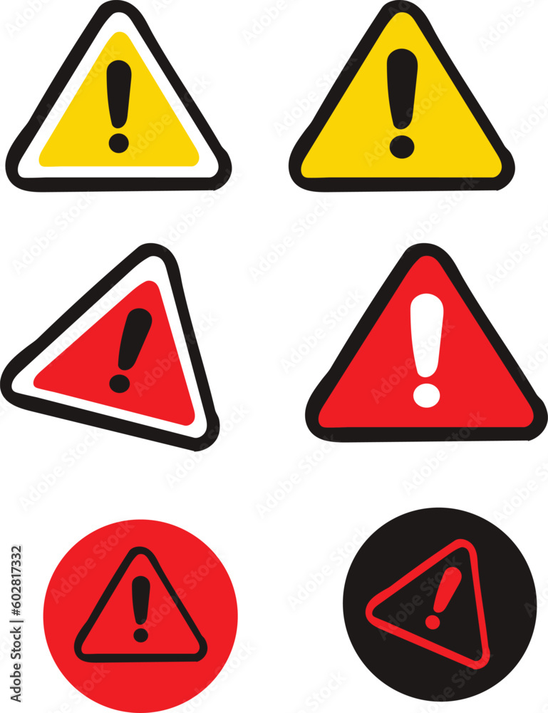 set of traffic signs. Scam alert warning protect vector Stock Vector ...