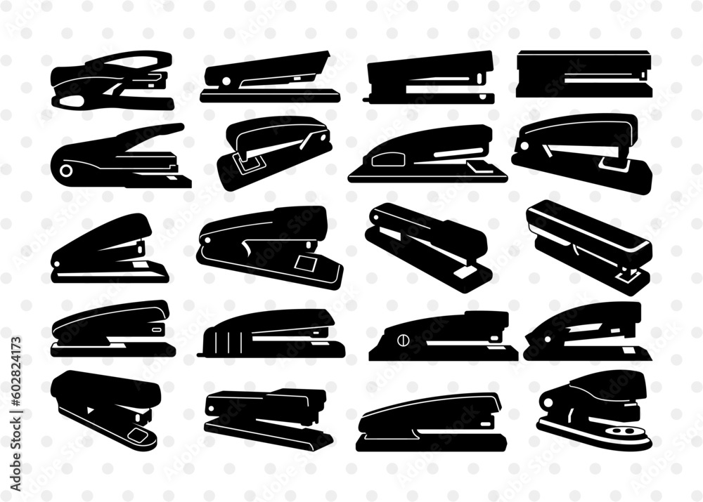 Stapler Silhouette, Stapler SVG, Office Staplers Svg, Stapler Machine ...