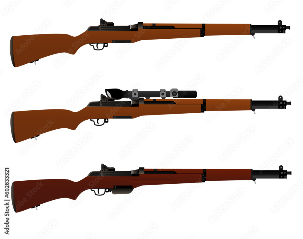 American WW2 Infantry Battle Rifle / Ai Illustrator Stock Vector ...
