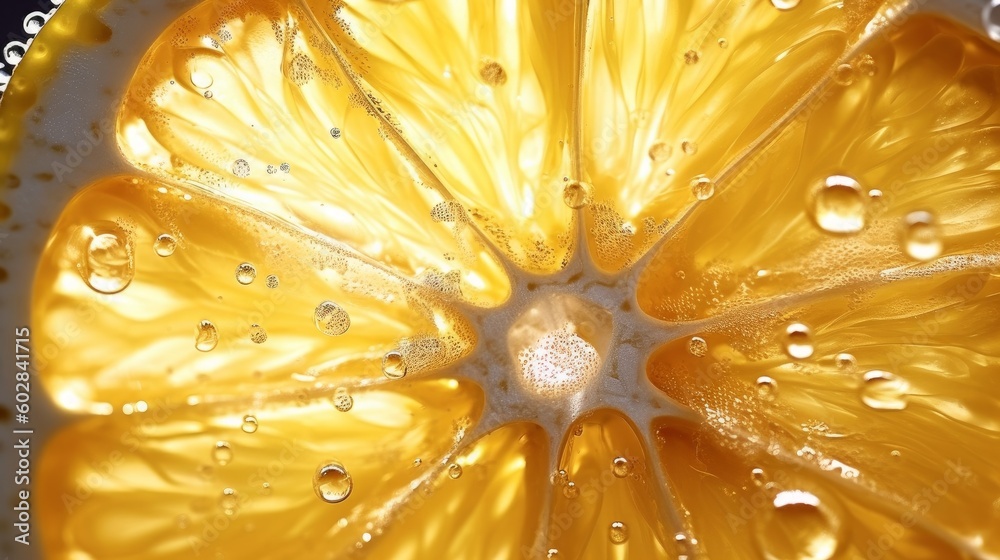 Citrus Close-Up: Hyperrealistic Generative AI Illustration of a Wet ...