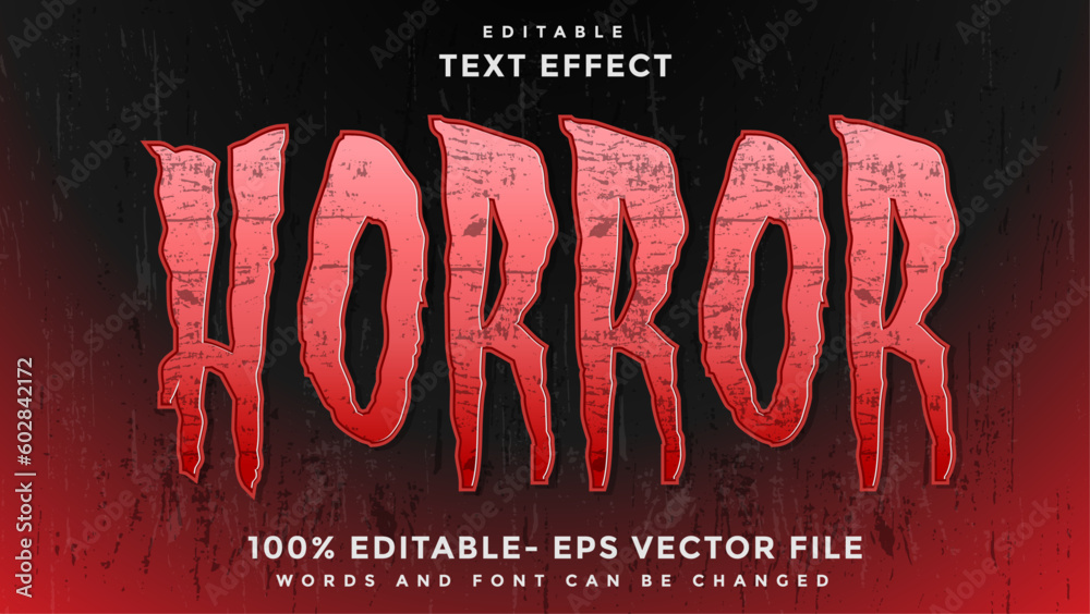 3d Minimal Word Horror Editable Text Effect Design Template, Effect ...