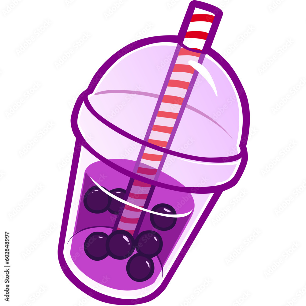 boba drink cartoon emote Stock Vector | Adobe Stock