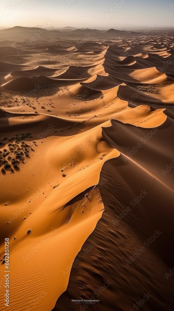 Capturing the Majestic Sahara: A Drone's View of Towering Sand Dunes and Breathtaking Desert ...