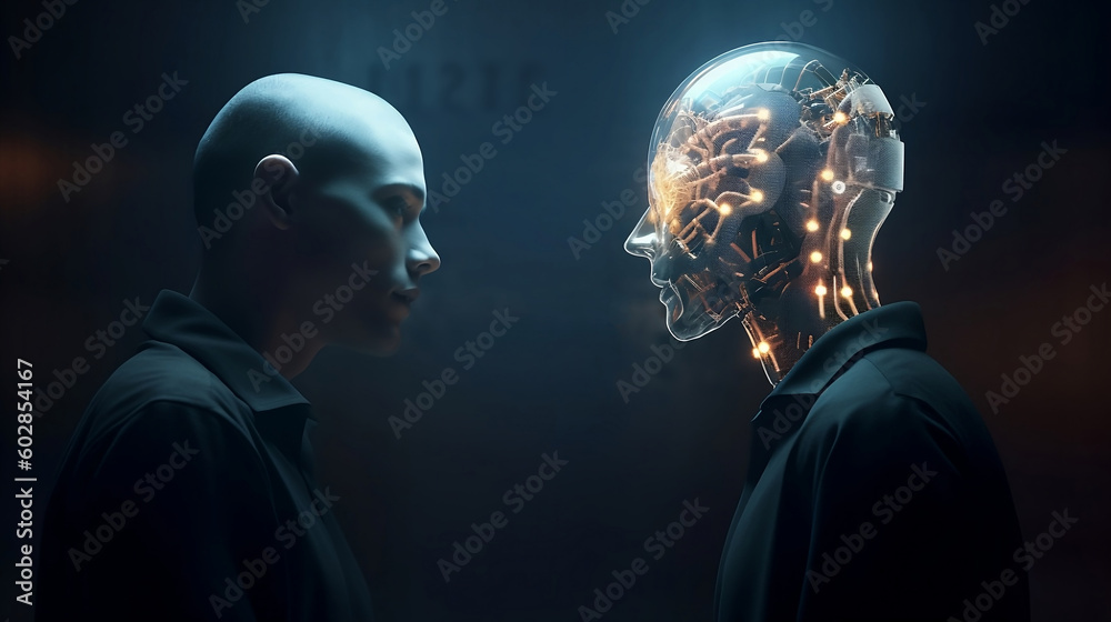 Machine learning reaction and ai artificial intelligence.Chat bot ...