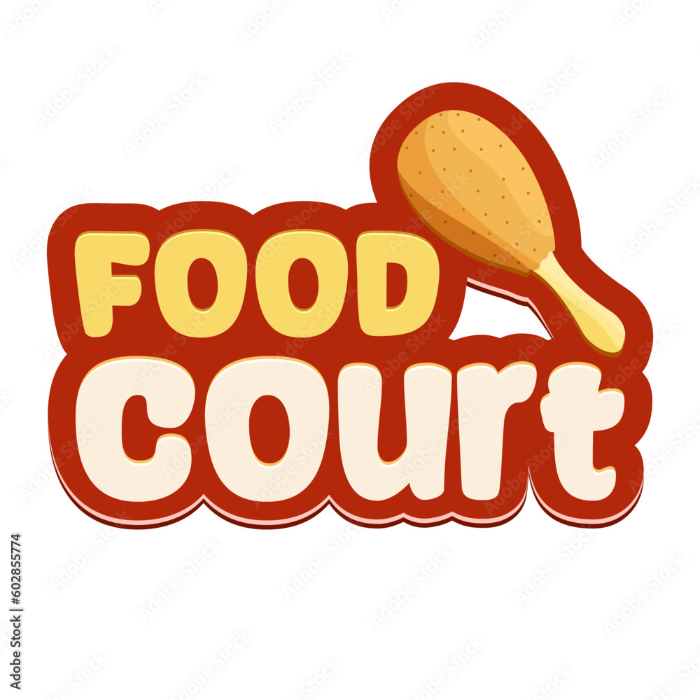 Food Court Design With The Addition Of Fried Chicken Objects And Bright food-court-design-with-the-addition-of-fried-chicken-objects-and-bright