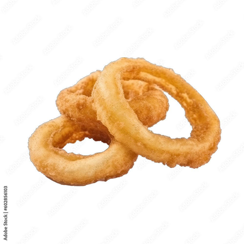 Onion rings isolated on transparent background. Crispy fried onion ...