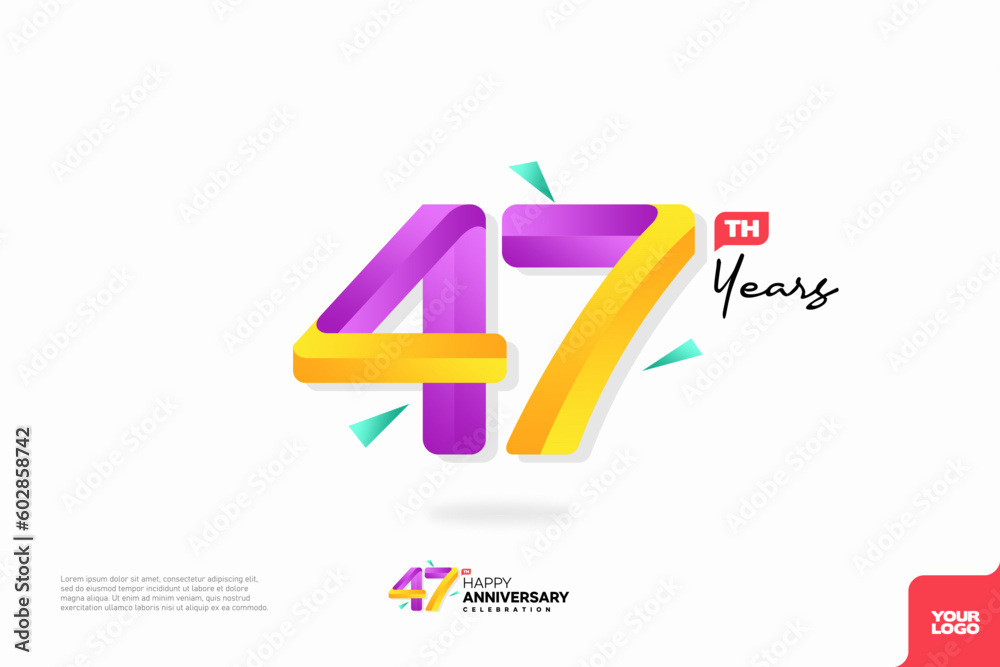 Number 47 logo icon design, 47th birthday logo number, anniversary 47 ...