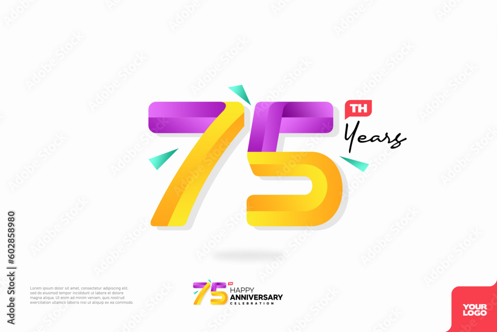 Number 75 logo icon design, 75th birthday logo number, anniversary 75 ...