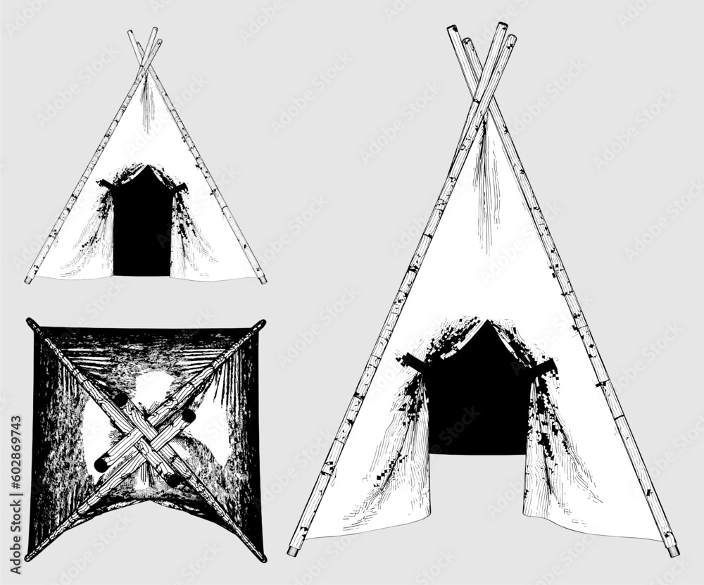 Wigwam Tent For Children Vector. A Vector Illustration Of Wigwam Tent ...