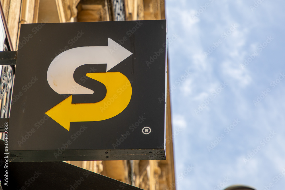 Subway logo sign and brand text facade restaurant American fast food of ...