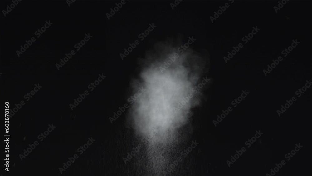 4K slow-motion dramatic dusty bullet hit on a black wall. Explosive ...