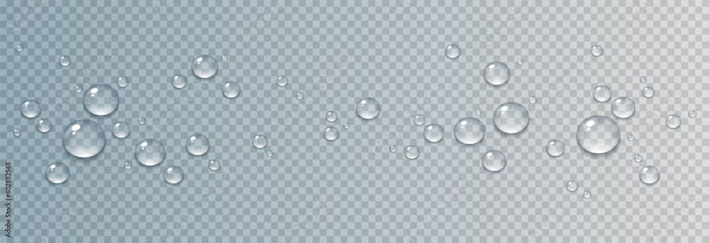 Vector drops of water. Drops png. Drops on the surface, on the glass ...