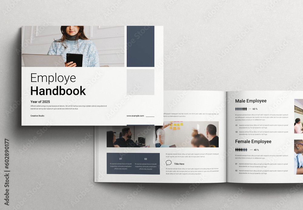 Employee Handbook Template Landscape Stock Template | Adobe Stock