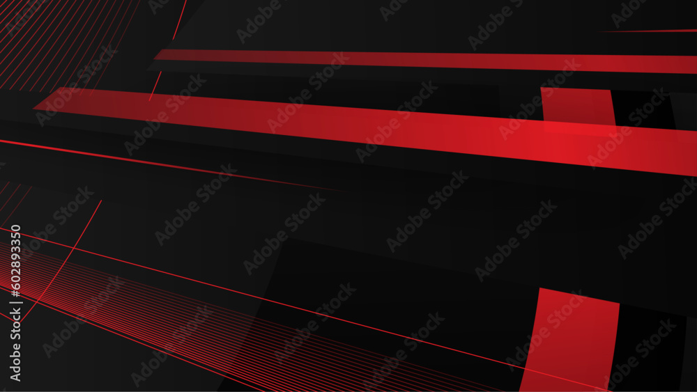 Abstract red stripe and lines on dark design futuristic background ...