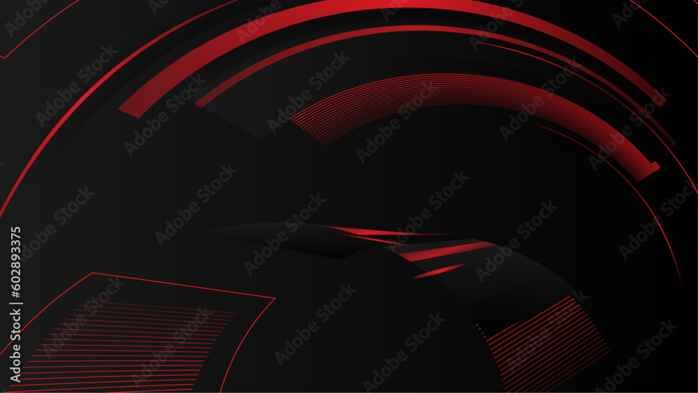 Abstract red stripe and lines on dark design futuristic background ...