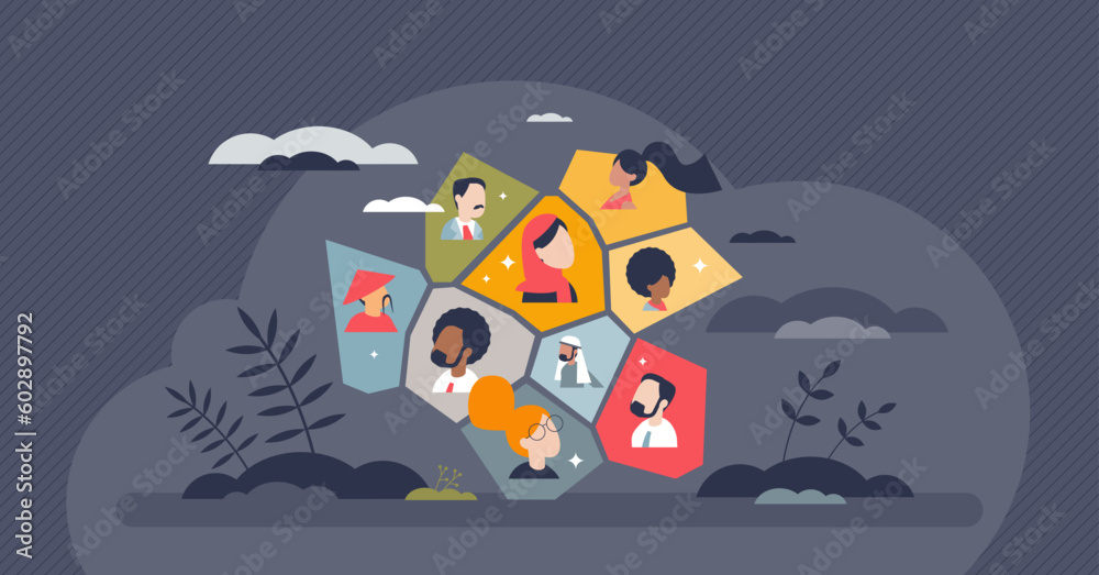 Diversity and inclusion for various race or ethnic groups unity tiny ...